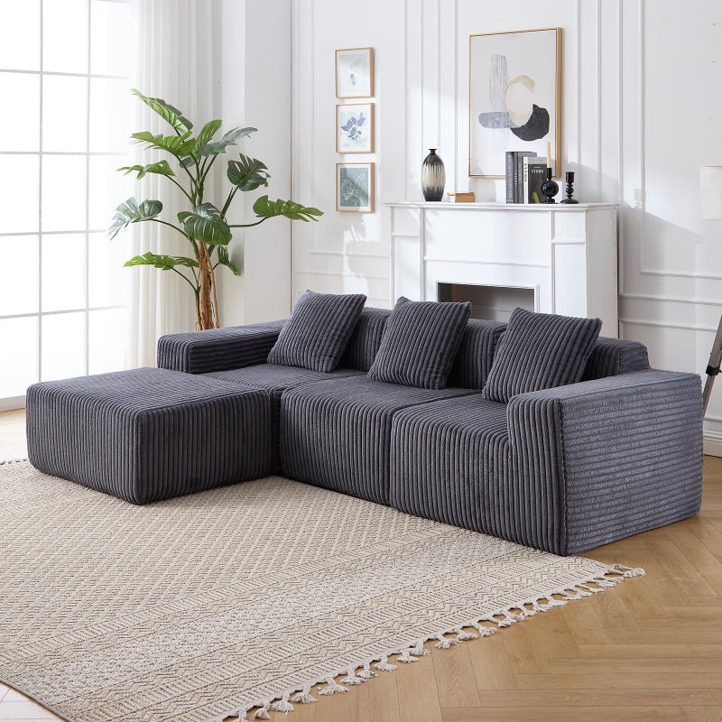 Modern Minimalist rearrangeable Modular Sectional Sofa dark grey